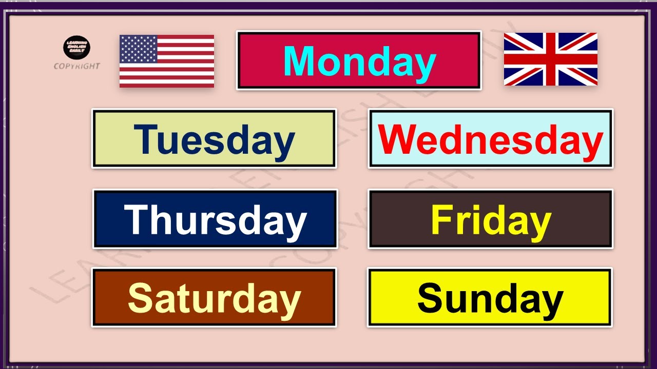 Days of the week: English Vocabulary for Beginners - YouTube