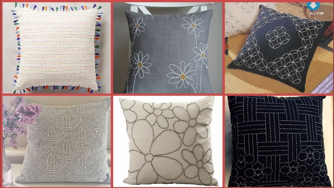 Latest Cushion Covers Designs Ideas/Hand Stitch Cushion Designs - YouTube