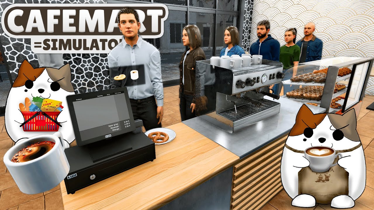 Cafemart Simulator First Look! | Cafe and Supermarket in One store! Ep ...