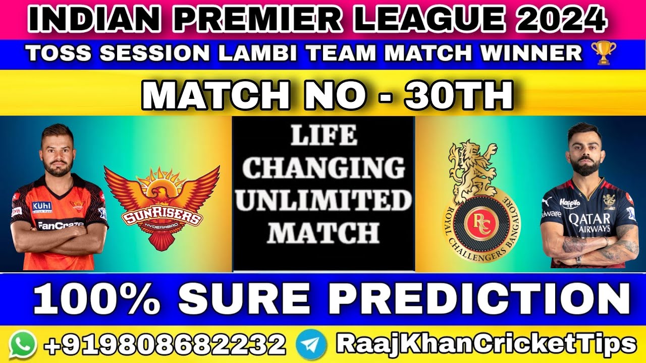 30th Match IPL 2024 | Bangalore vs Hyderabad Match Winner Prediction ...