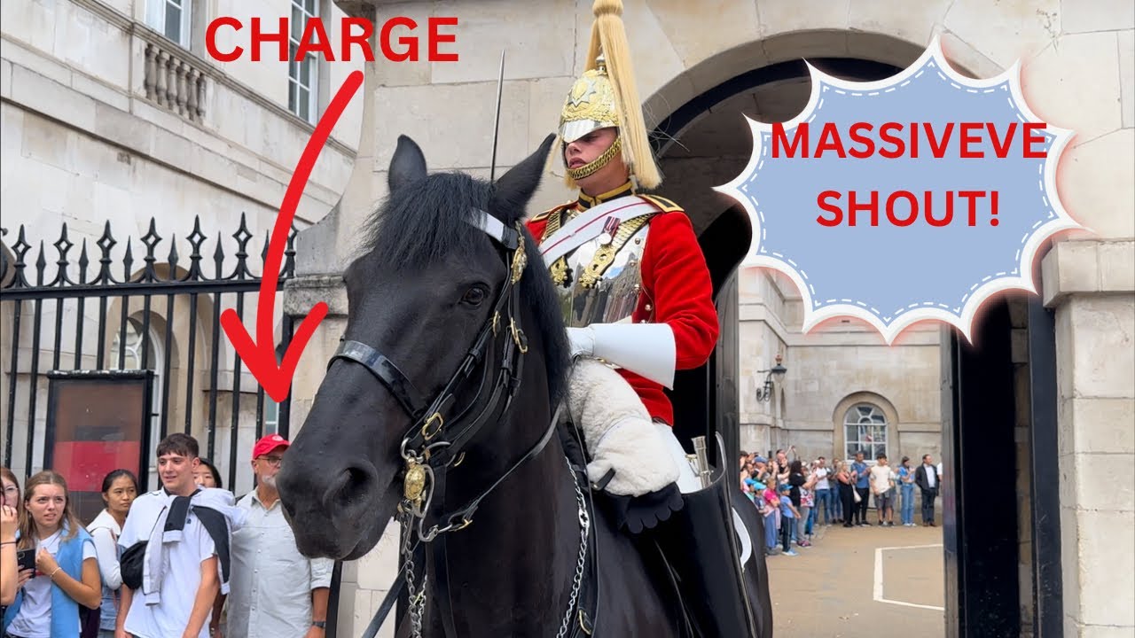 MOVE BACK! Guard Charges Them With His Horse - YouTube