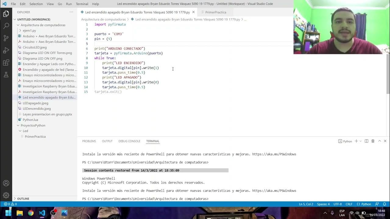 Proyecto encendido y apagado de LED con Arduino y Python - YouTube