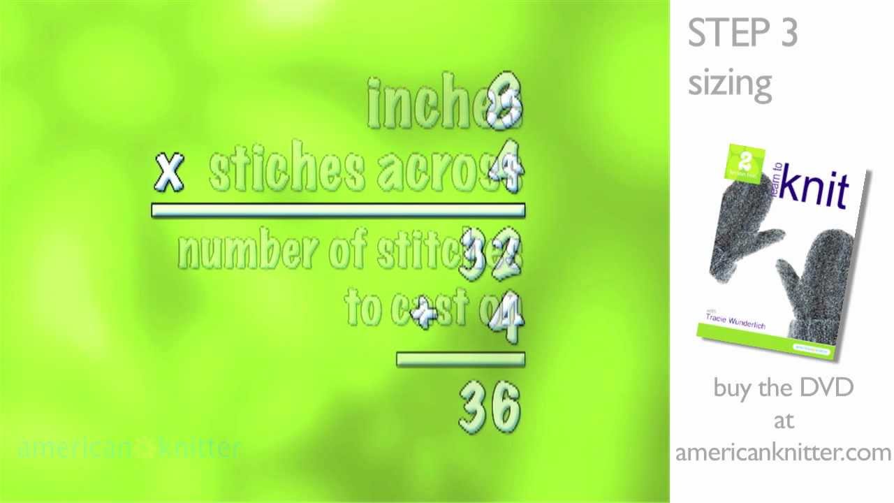 How To Knit Mittens: Part 3 - calculate mitten size - YouTube