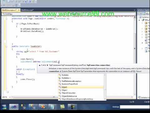 how to use Gridview Databinding and pagination in ASP.Net - YouTube