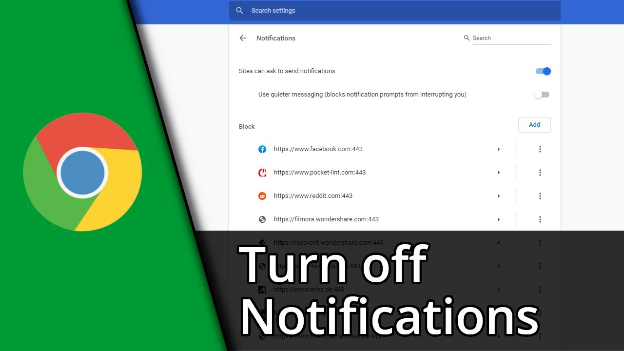 Turn off Chrome notifications | Chrome notification settings Tutorial ...