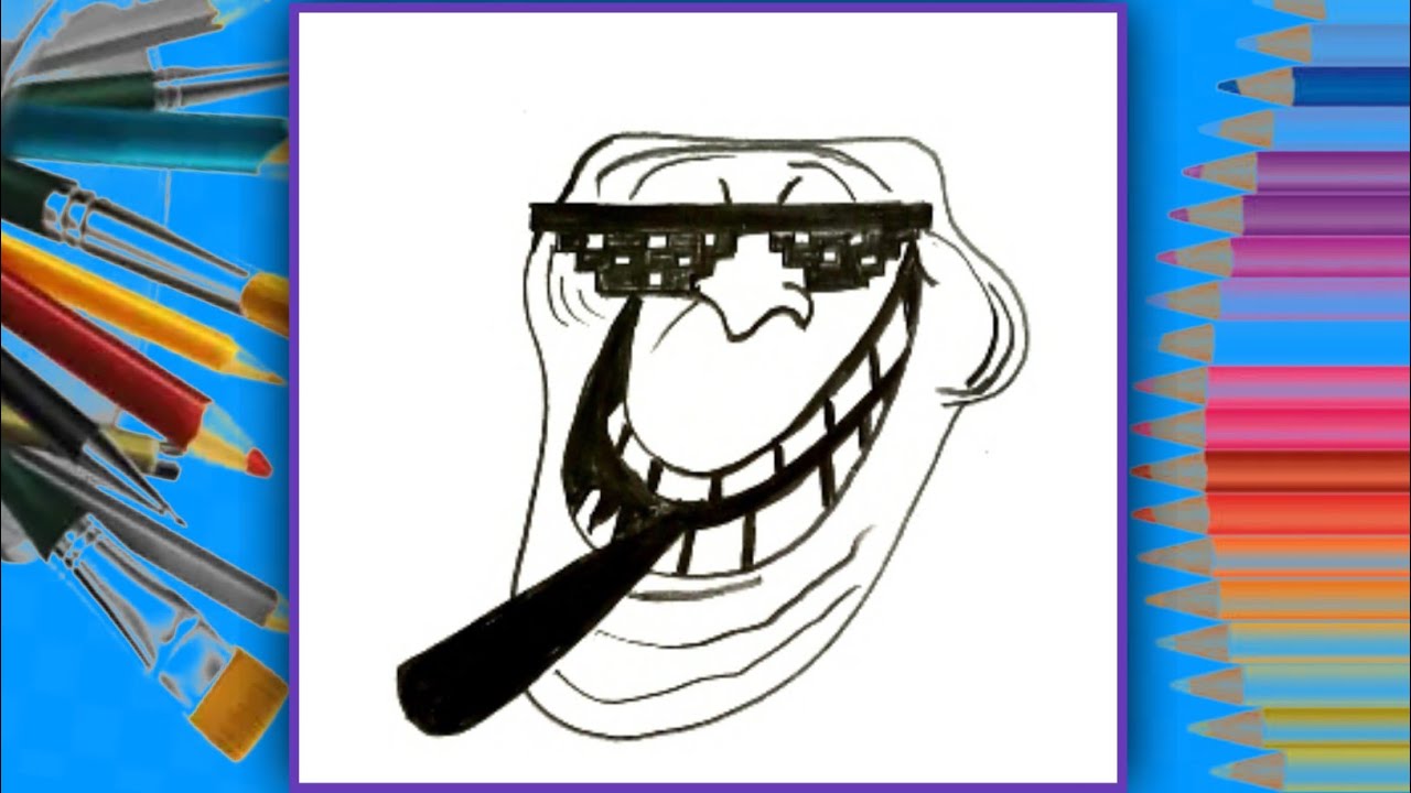 Troll face drawing || drawing troll face tutorial - YouTube