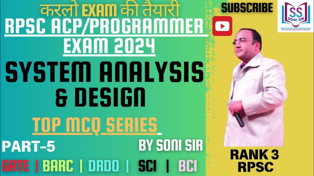 SYSTEM ANALYSIS AND DESIGN | RPSC PROGRAMMER EXAM 2024 | RPSC PROGRAMMER | PROGRAMMER | PART-5 ...