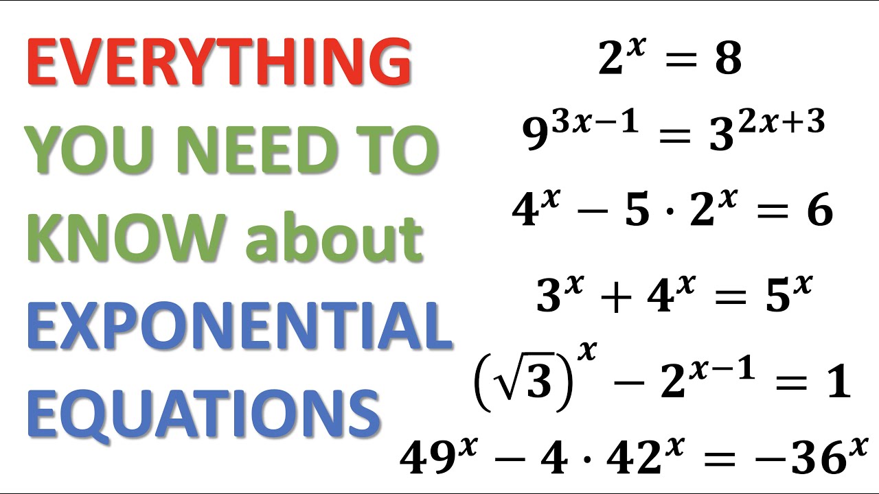 Everything (almost) you need to know to solve exponential equations ...