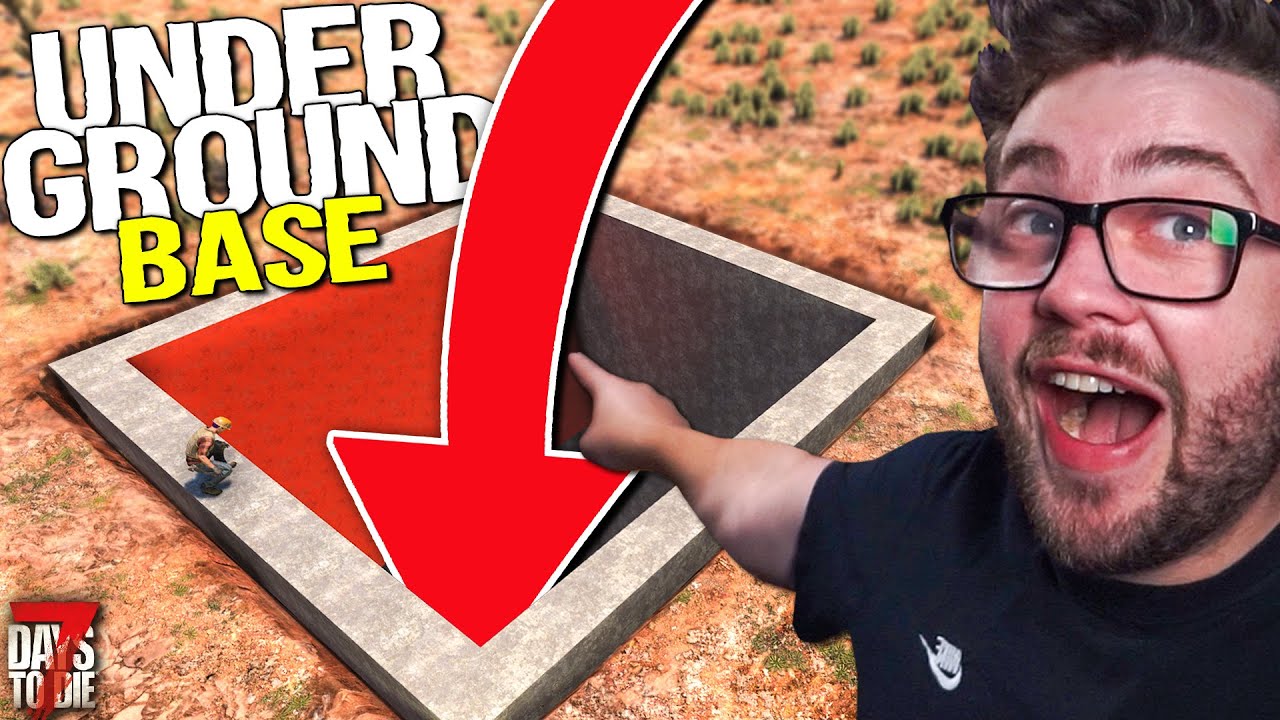 UNDERGROUND BASE with a ZOMBIE PROOF ENTRY in 7 Days to Die 1.0 - YouTube