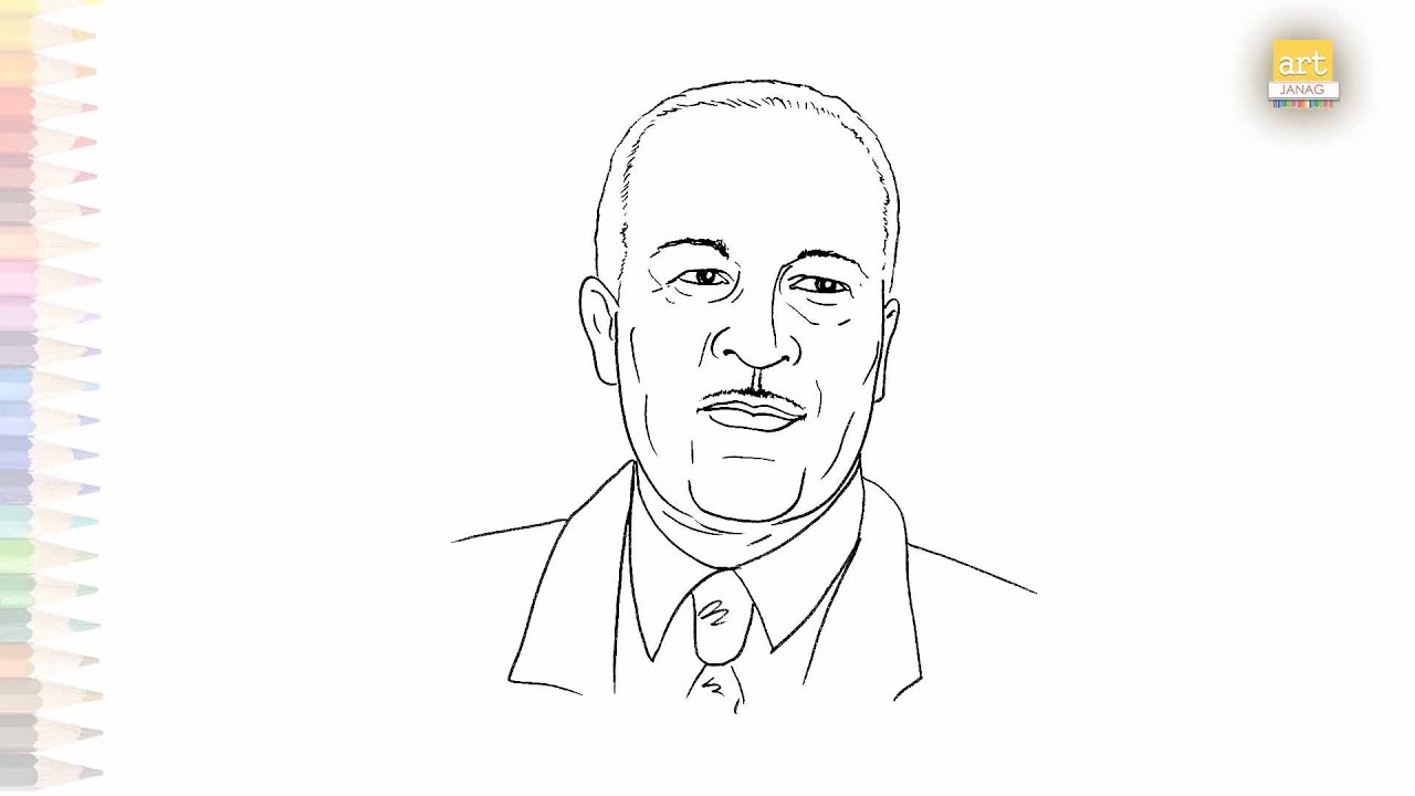 Percy Lavon Julian face drawing easy | Art tutorial | How to draw Percy ...