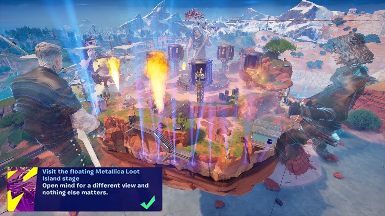 How to EASILY Visit the floating Metallica Loot Island stage locations ...
