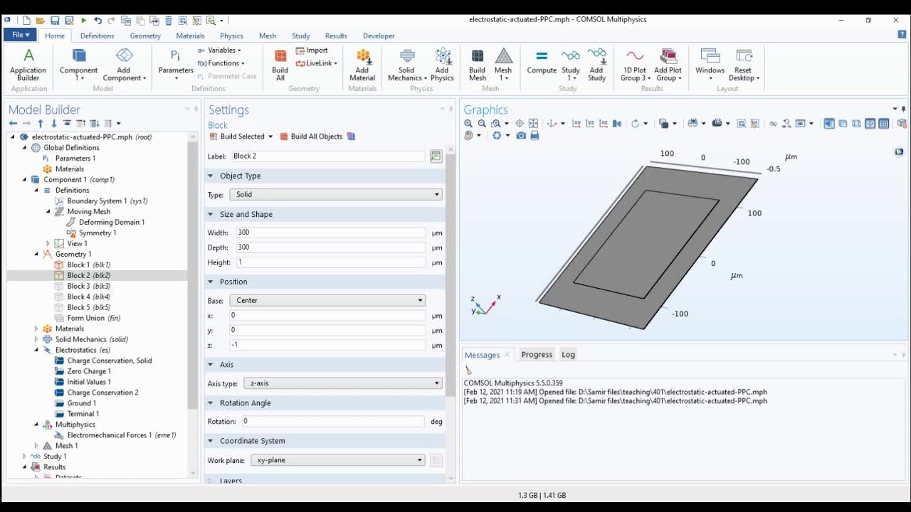 COMSOL Multiphysics Electrostatic Actuator simulation (In English ...