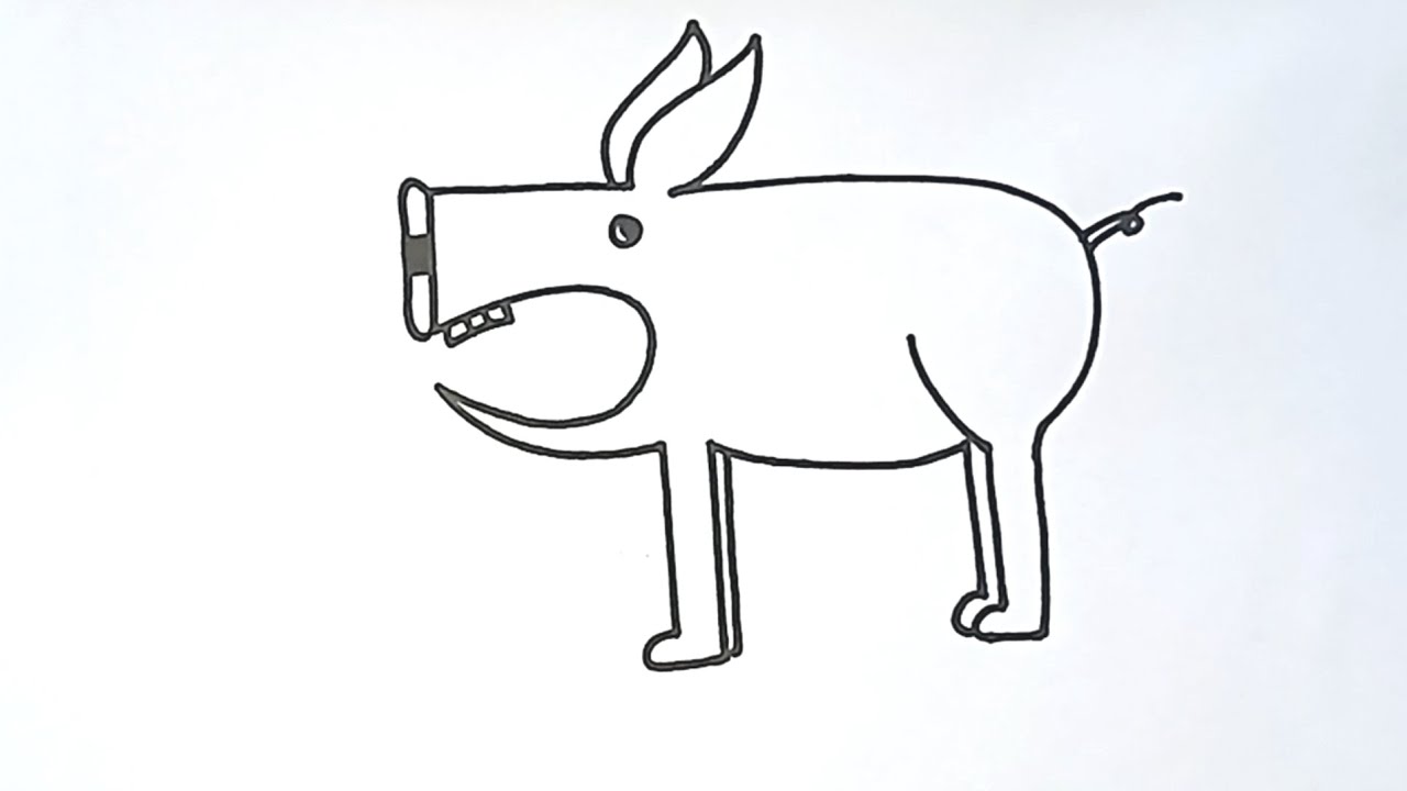 5 Se Pig Drawing 🐖 How To Draw A Pig From 5 Number - YouTube