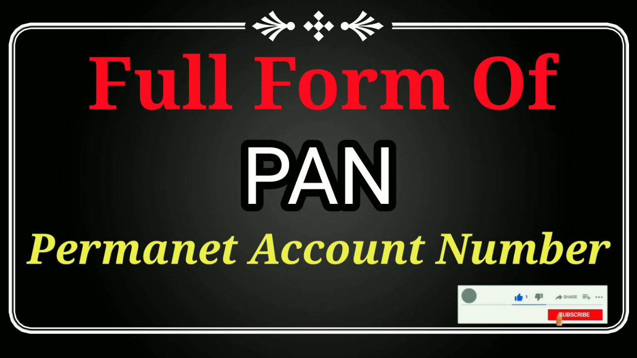 Full Form of PAN || PAN Card Full Form || Sunil Updates.... - YouTube