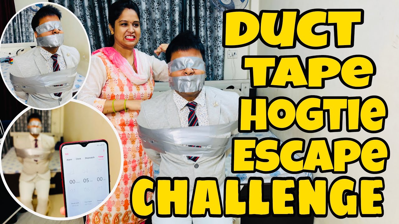 Hogtie Escape Duct tape Challenge|Suit & tie Hogtie Challenge|Hogtie ...