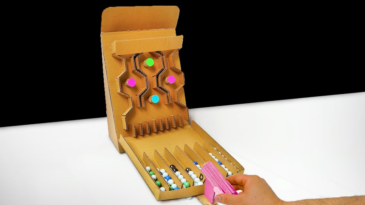 How To Make Pinball Jackpot Game from Cardboard - YouTube