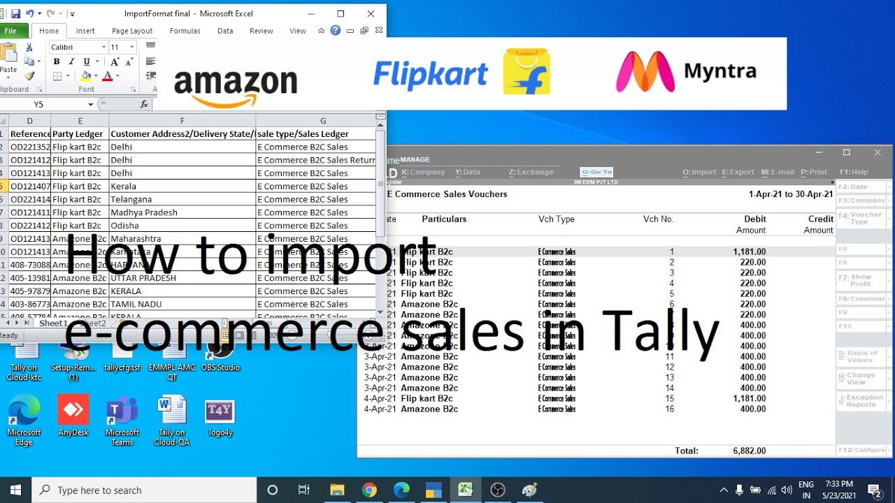How To Import E commerce Sales In Tally Import Excel To Tally Prime YouTube How To Import E commerce Sales In Tally Import Excel To Tally Prime YouTube