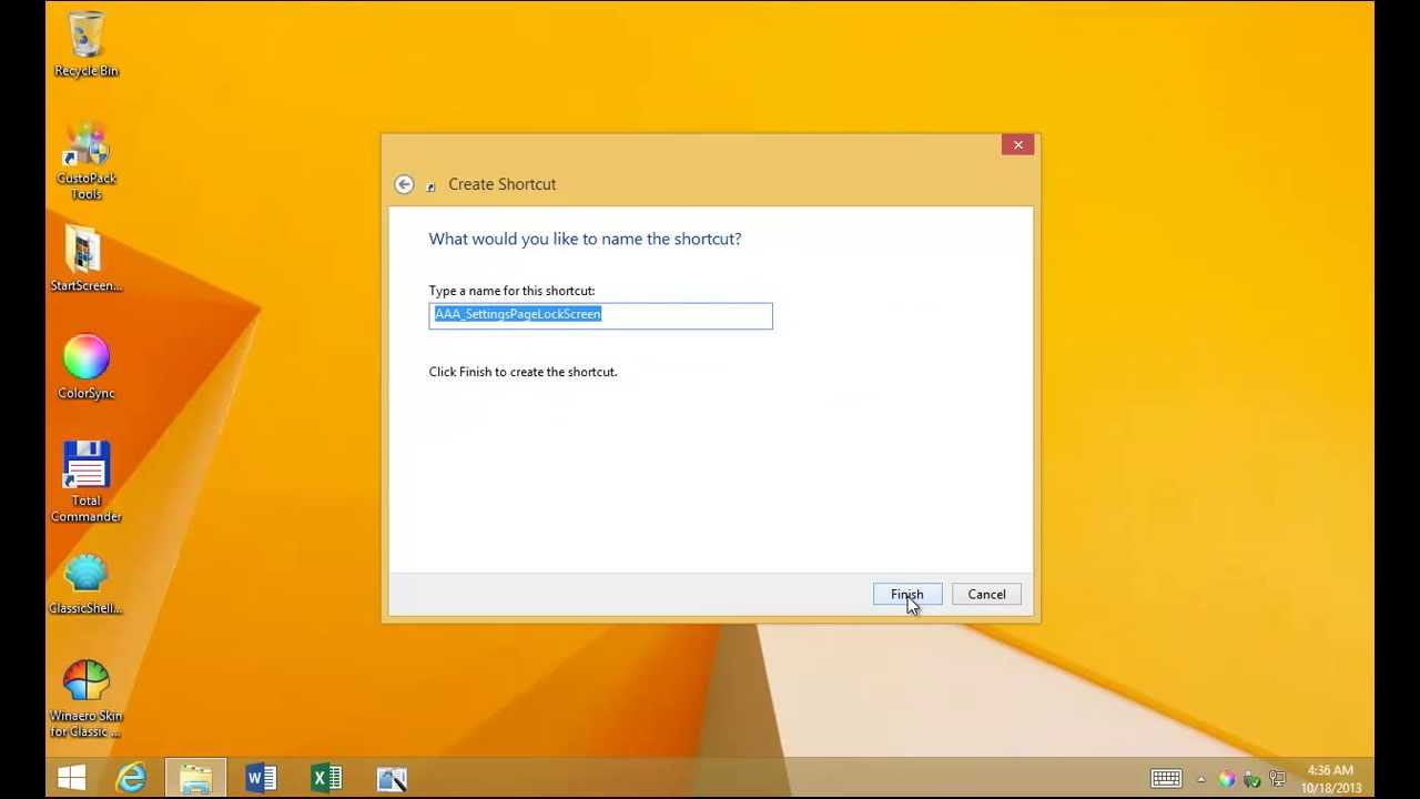 How to create a shortcut to open Lock Screen settings in Windows 8.1 ...