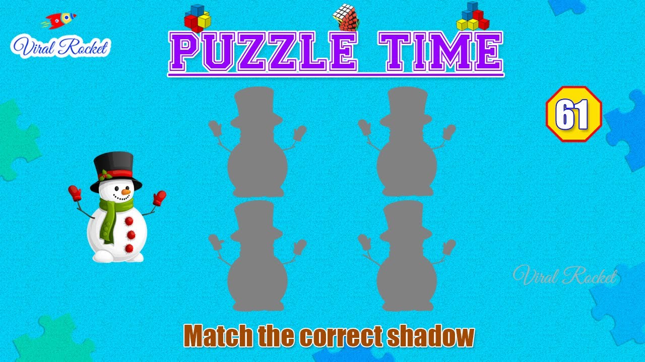 Match the Correct Shadow | Spot & Find the Correct Shadow | Puzzle Time ...