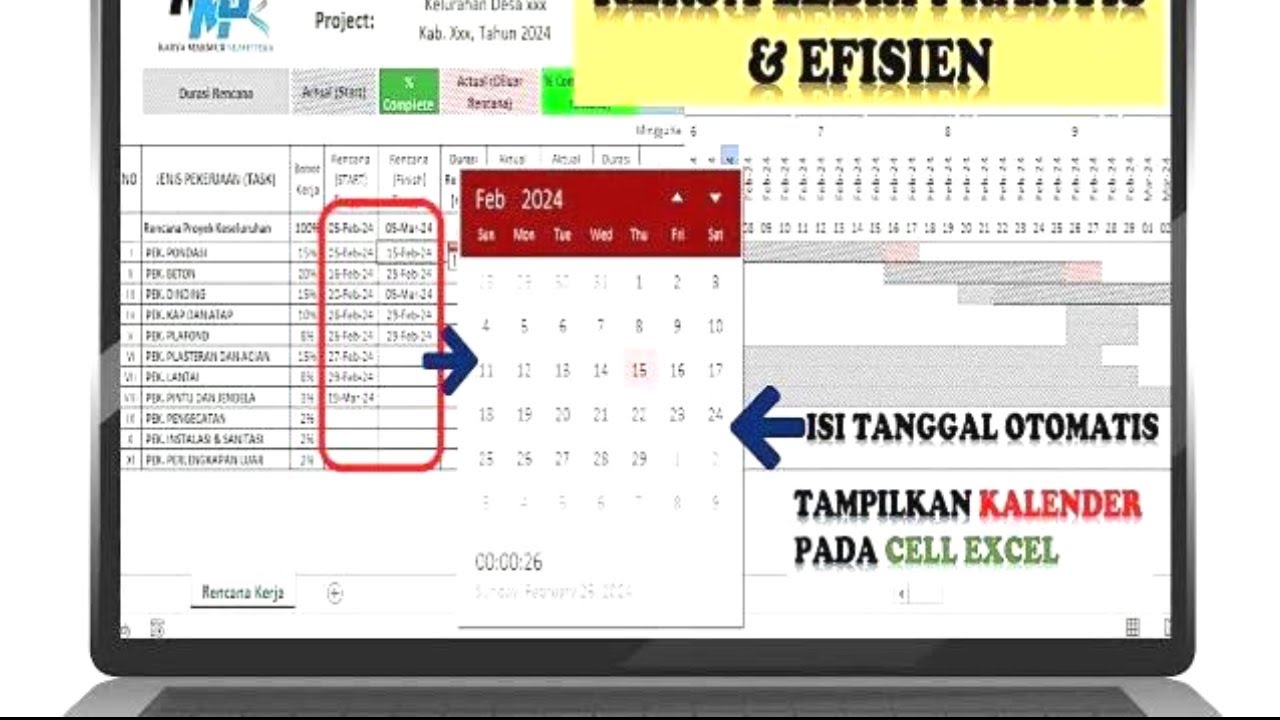 Tutorial membuat calendar date picker di excel - tingkatkan efisiensi ...