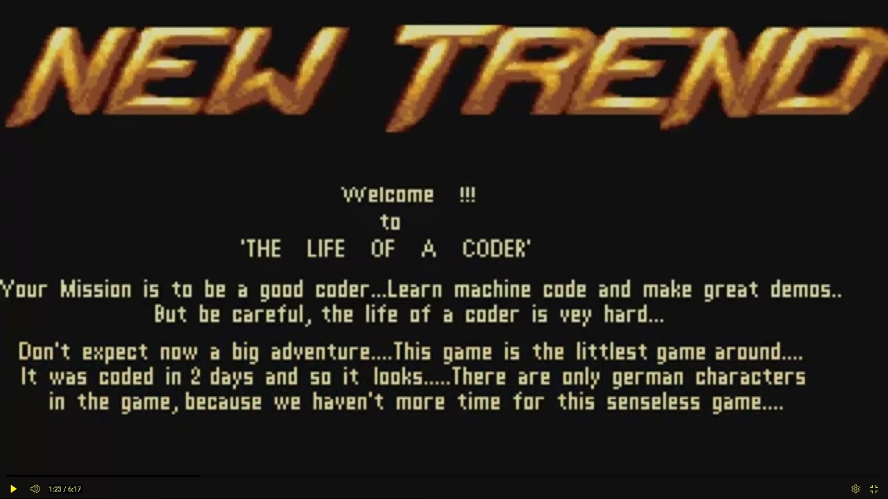 ATARI ST The Life Of A Coder By New Trend 1993 aka L O A C TEXT ...