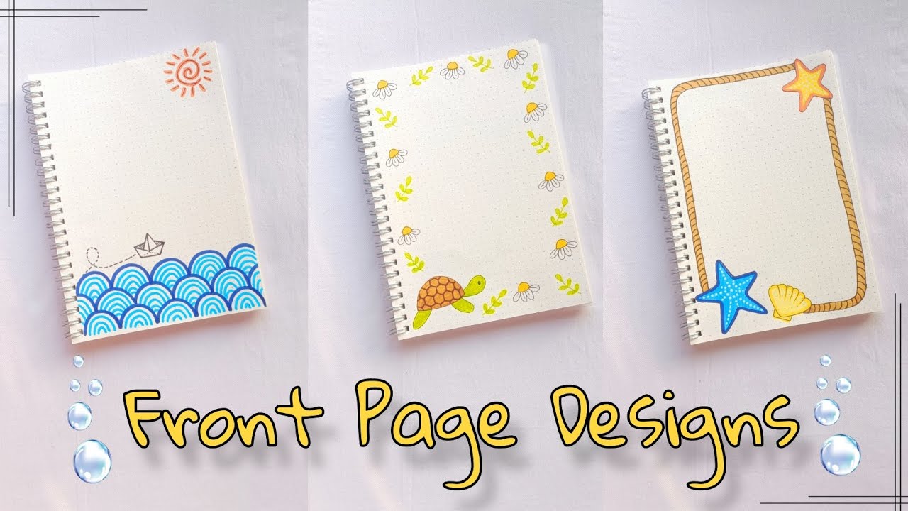 Front Page Designs for school projects and journals || Aesthetic Front ...