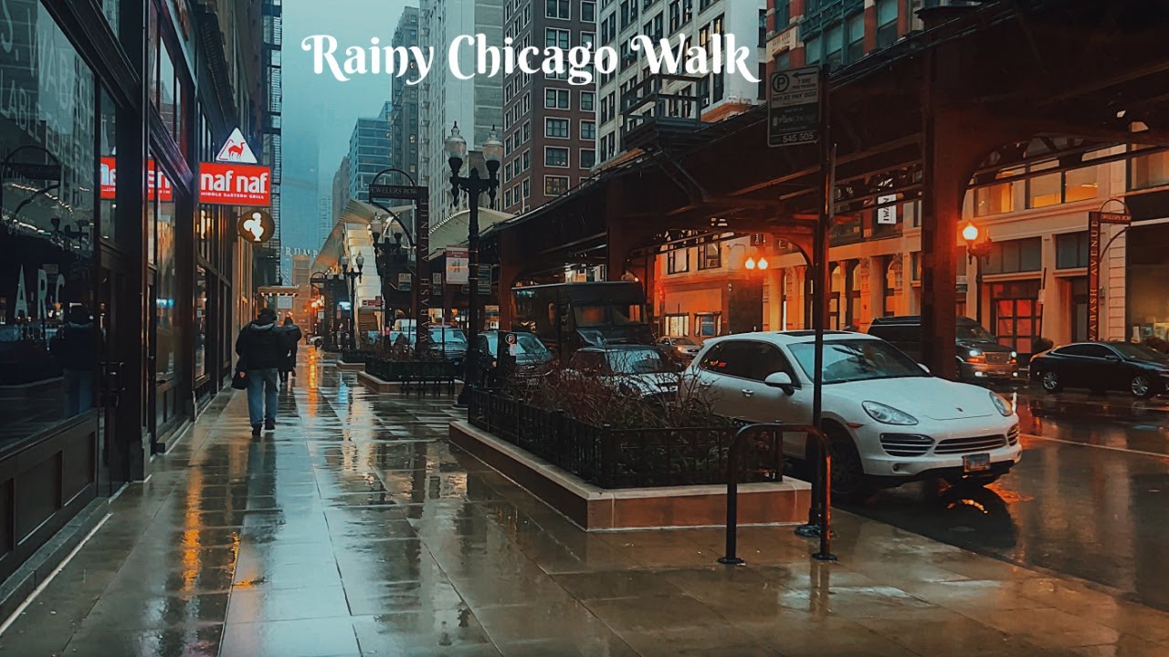 Rainy Evening Walk in Downtown Chicago | The Loop |4k - YouTube