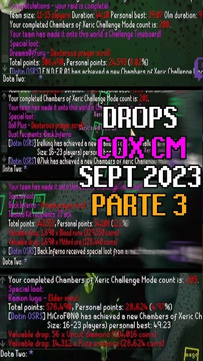 DROPS EN COX CM SEPTIEMBRE 2023 PARTE 3 [OSRS] #Shorts - YouTube