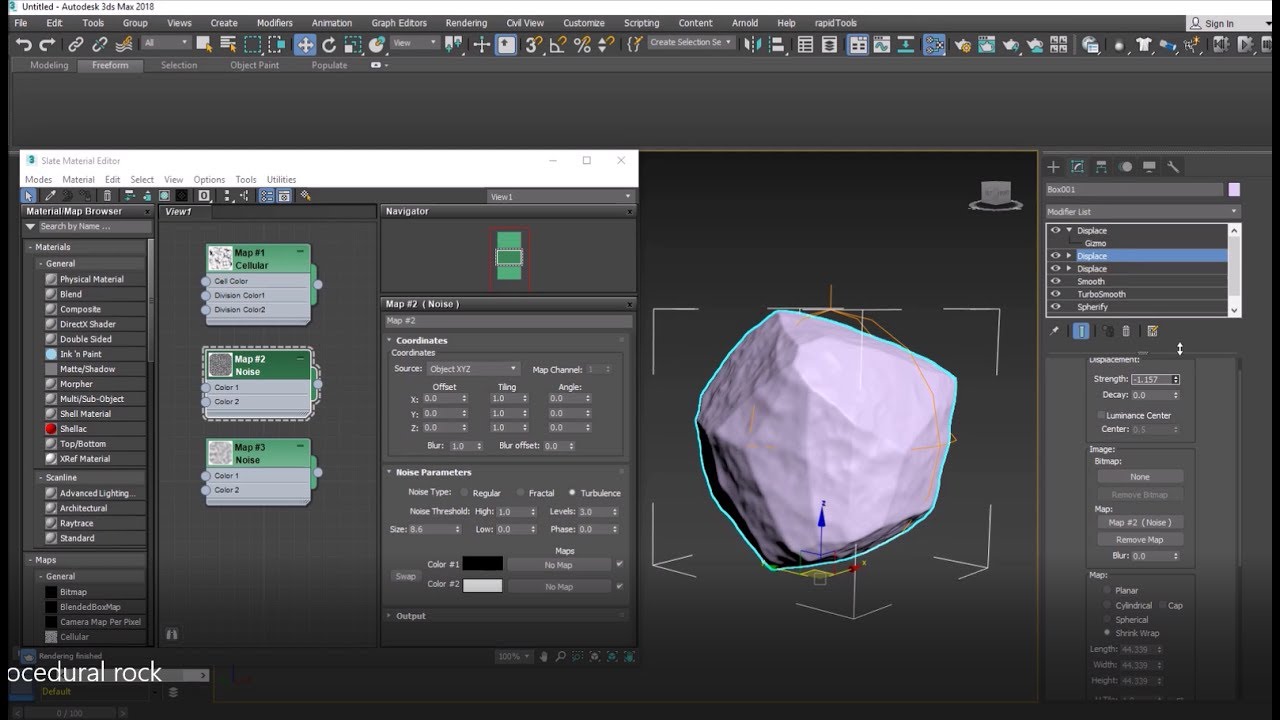Procedural rock generation 3dsMax - YouTube