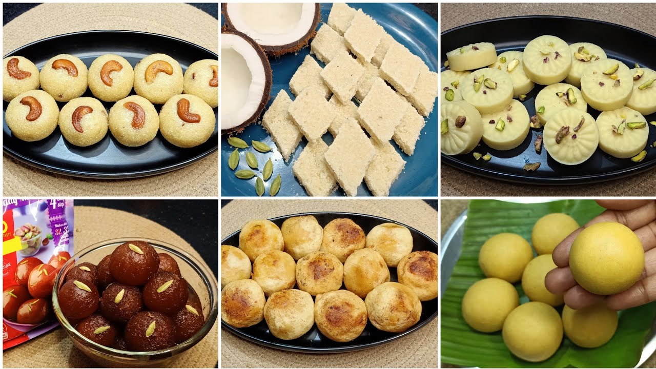 சுலபமான முறையில் 6 வகை தீபாவளி ஸ்வீட்ஸ்😋 | Diwali Sweets in Tamil ...