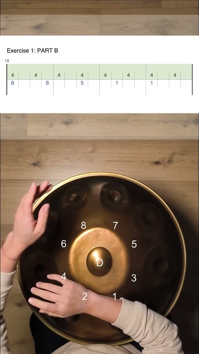 Handpan Tutorial, Exercise for Hang Massive-Once Again Part B 1, D Kurd, Learn with Kristina ...
