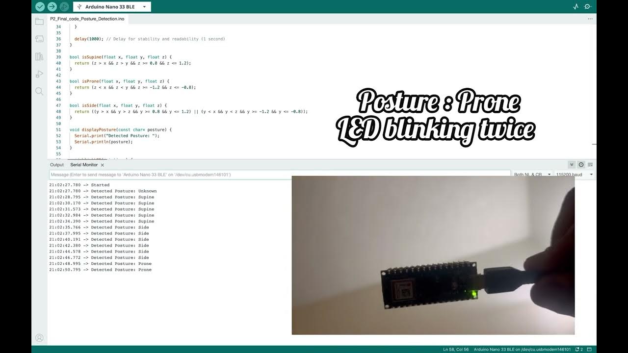 Posture detection using IMU sensor[Arduino Nano BLE sense 33] - YouTube