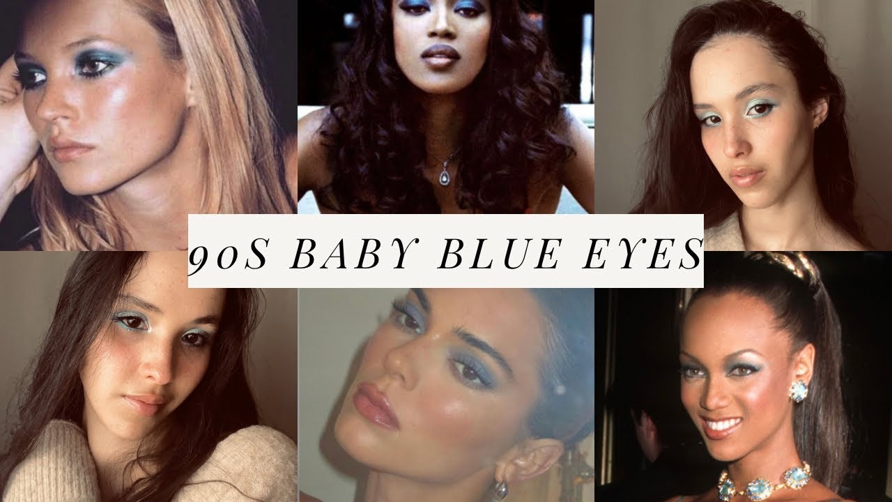 Easy 90s Baby Blue Makeup Tutorial 🐳| Beginner Eyeshadow Tutorial - YouTube