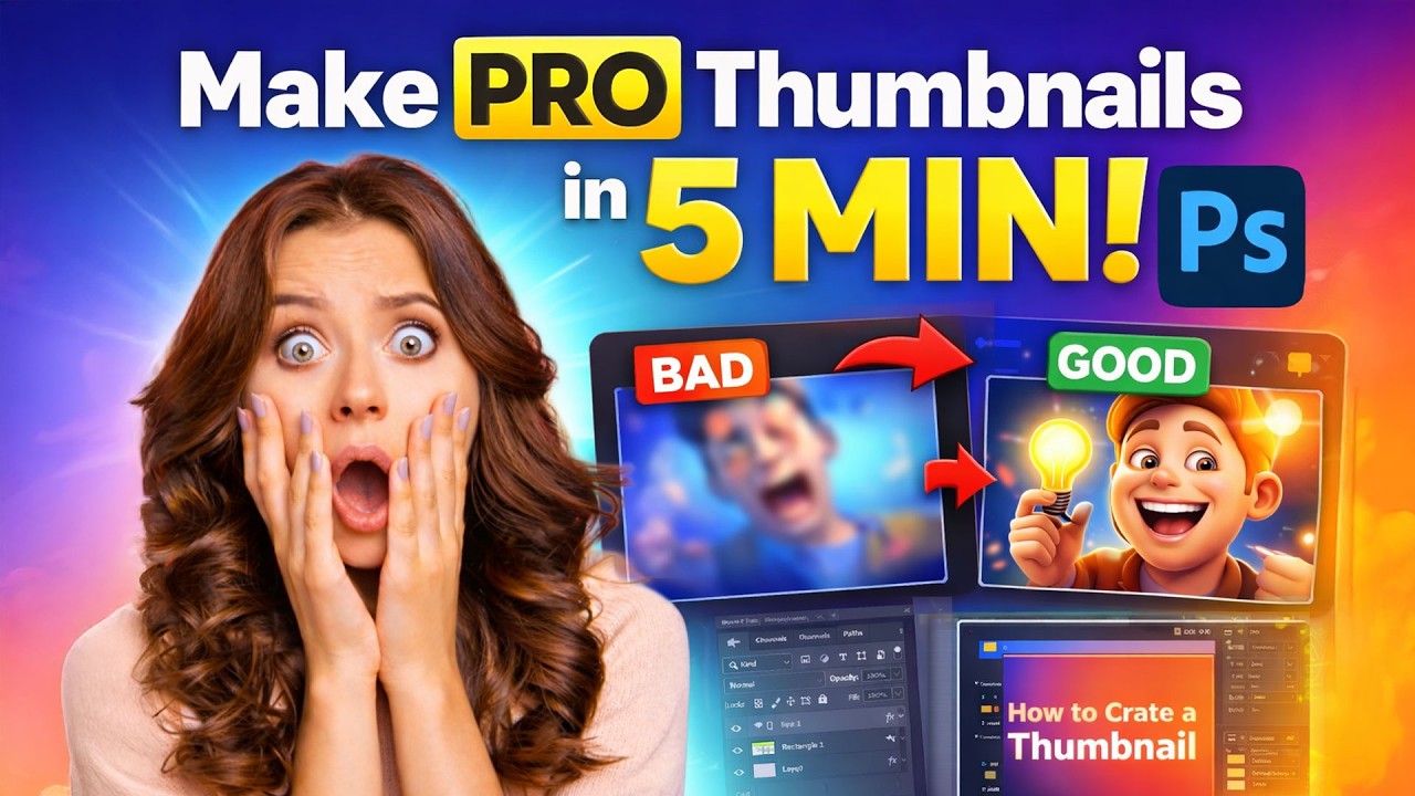 How to Create a Thumbnail Using Photoshop & AI (Full Tutorial 2026 ...