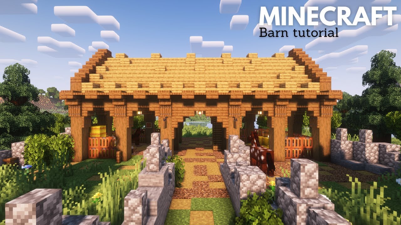 Minecraft: How to build a Medieval Barn | Minecraft Tutorial - YouTube