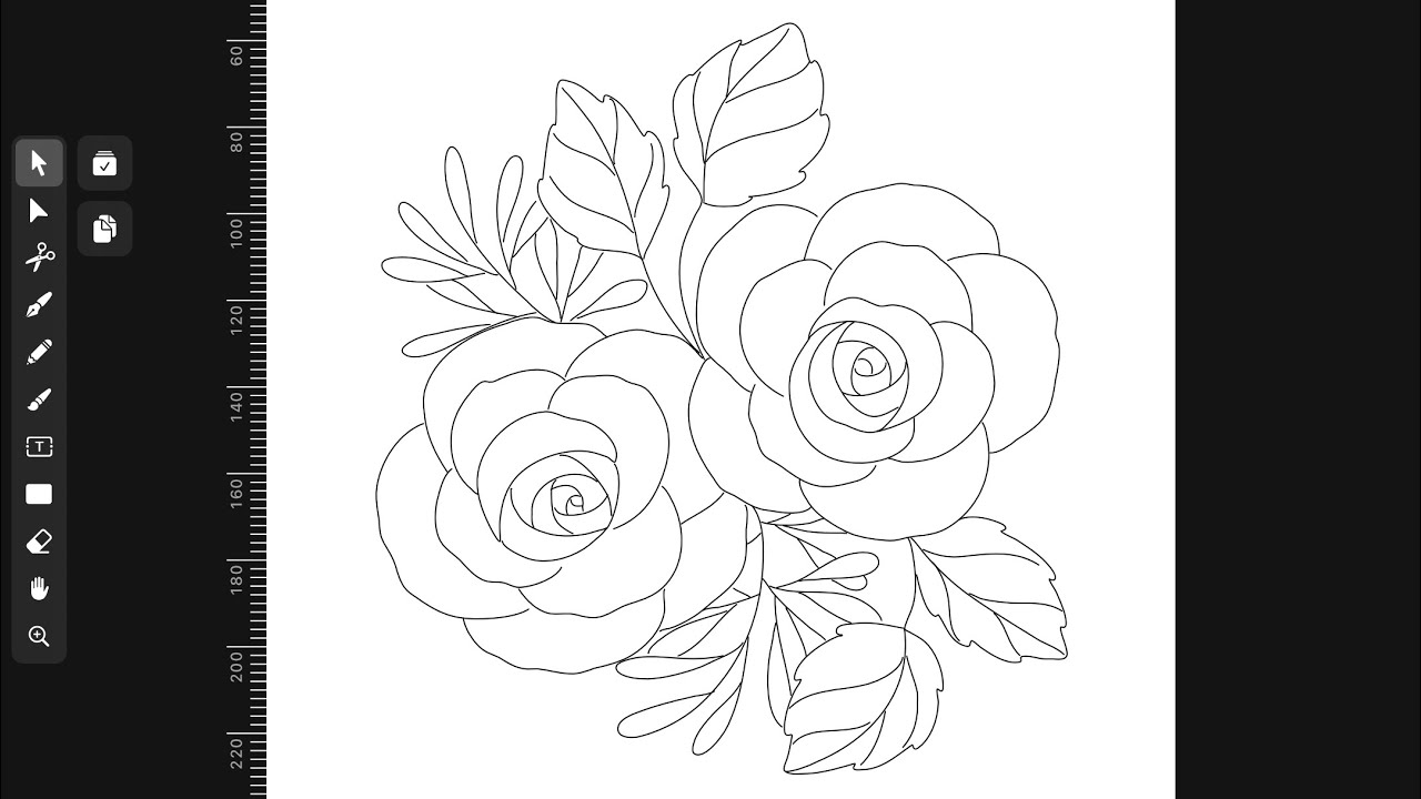 Let’s draw circular rose design (real time + free download) - YouTube