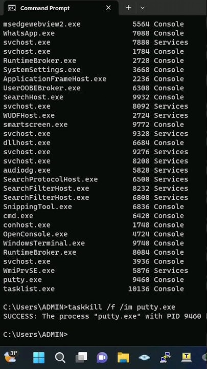 Taskkill / Tasklist via CLI (windows command prompt) - YouTube