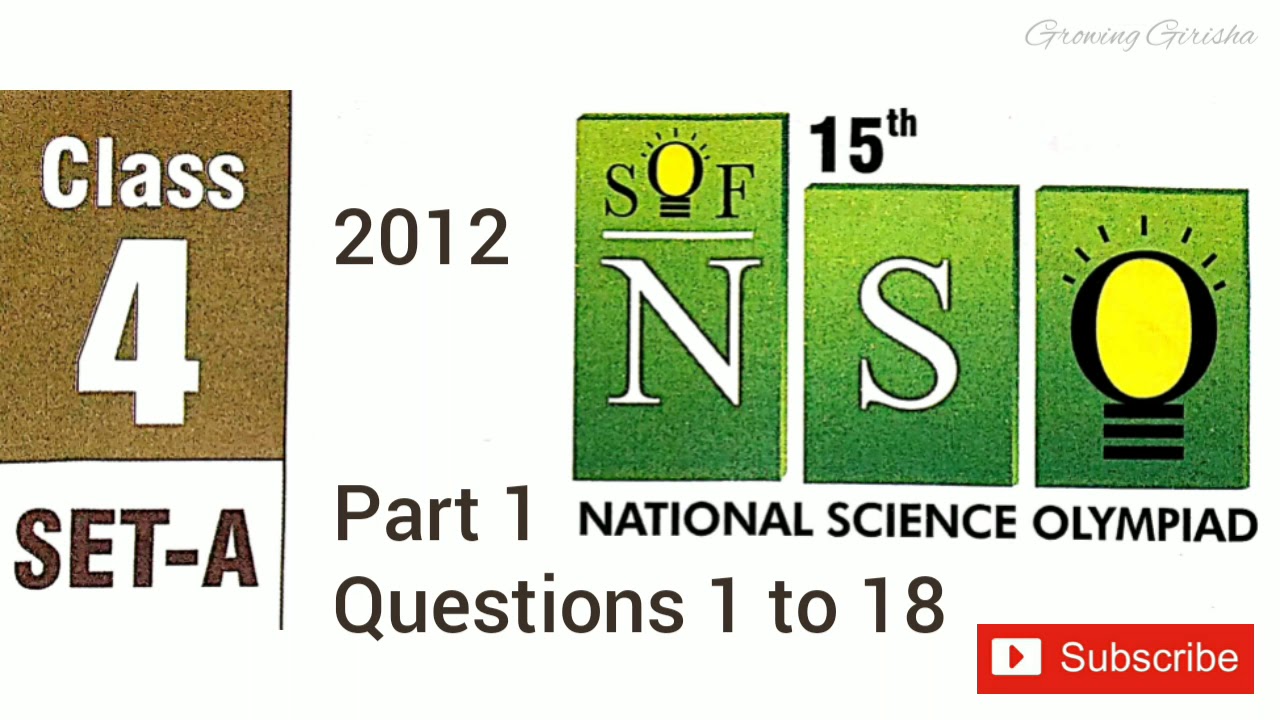 NSO Science Olympiad Class 4 Set A Part 1 YouTube NSO Science Olympiad Class 4 Set A Part 1 YouTube