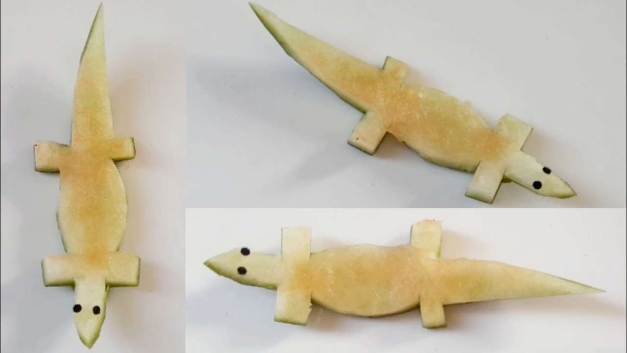 Watermelon Carving | Watermelon Peel Lizard 🦎 Carving | Fruits ...