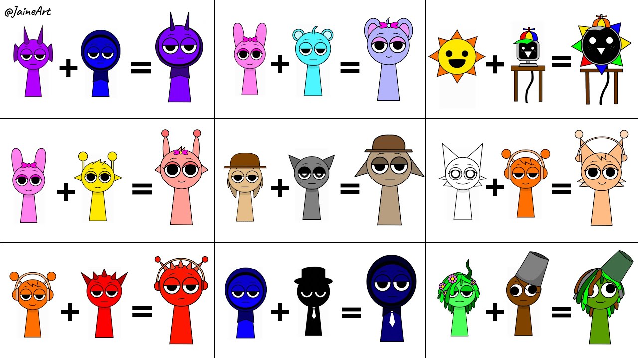 ALL Sprunki mix Incredibox | Jevin + Black, Pinki + Sky, Oren + Raddy ...