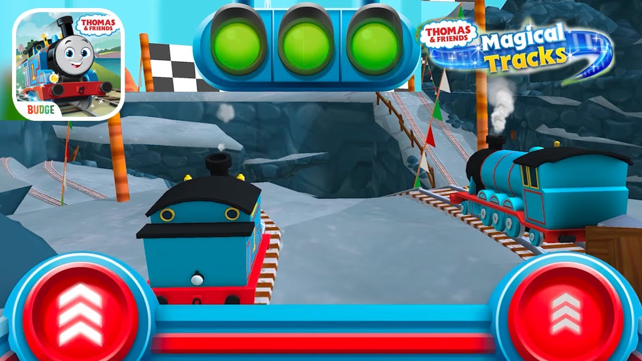 Thomas & Friends Magical Track 🚂🎃⭐ Two Blue Engines Racing Lava Quarry ...