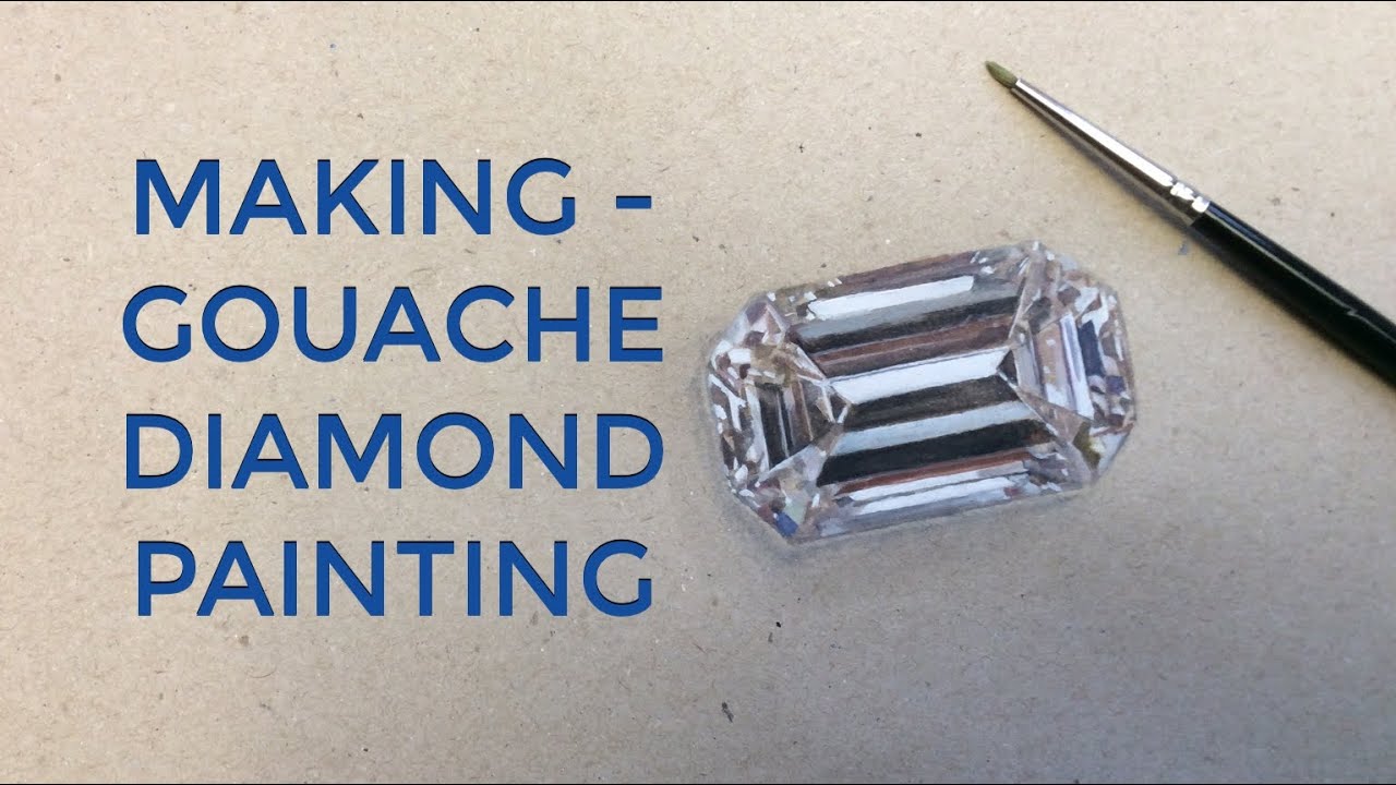 Making - Gouache painting of a diamond - YouTube