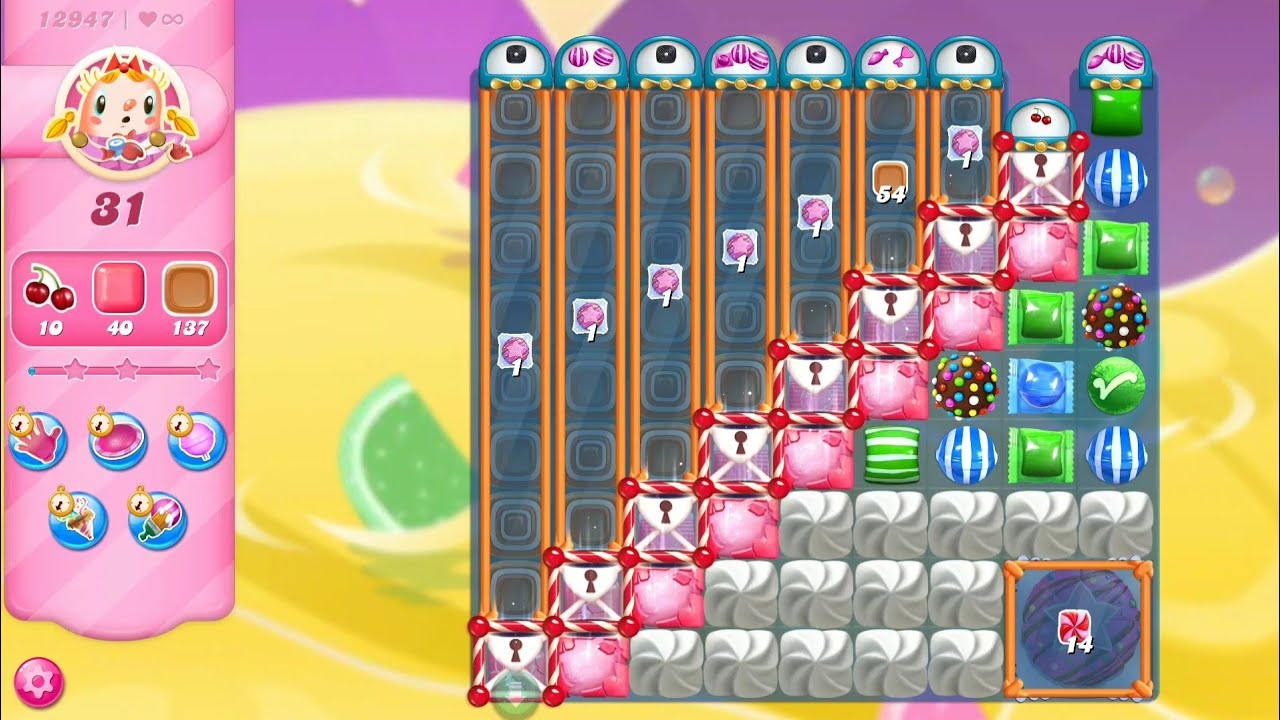 candy crush saga level 12947 | what happens when party booster used ...