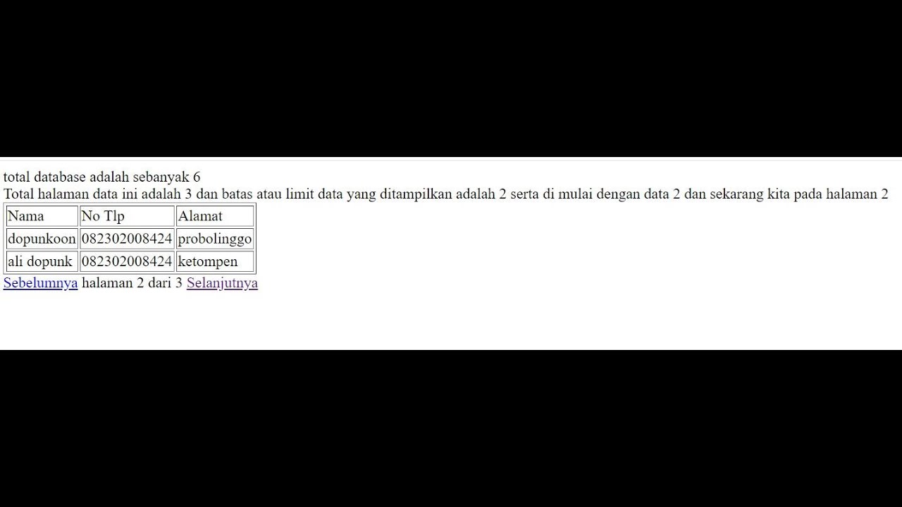 Paging Php Mysql Youtube