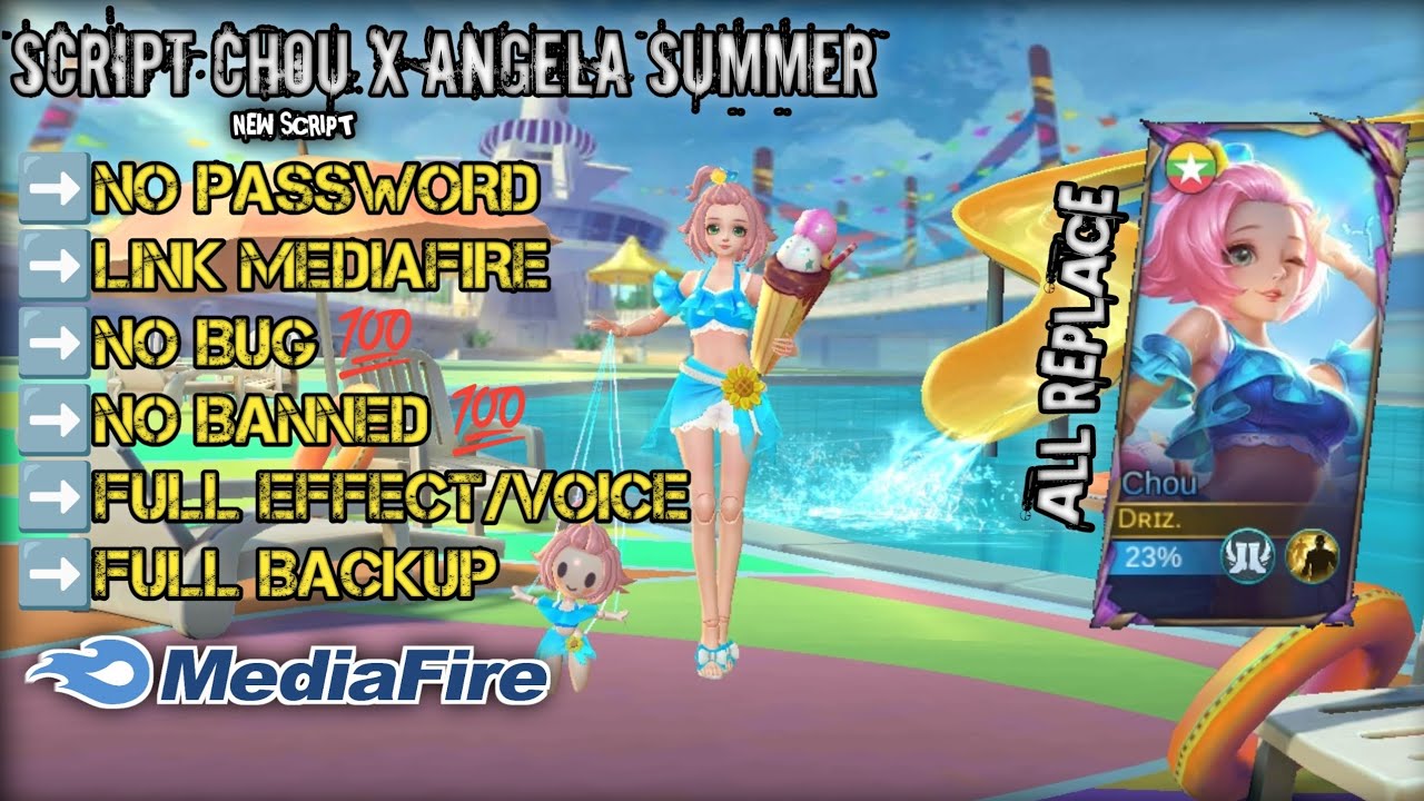 UPDATE Script Skin Chou X Angela Summer No Password Full Effect - YouTube