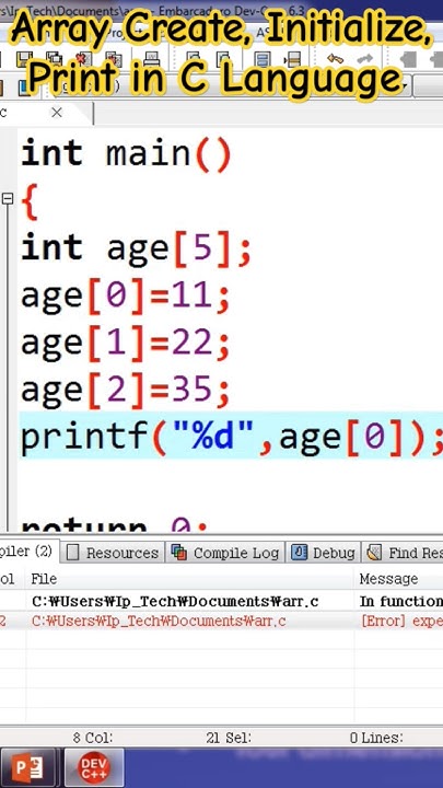 Array Create Initialize Print In C Language Ctutorials Ccoding Arrayinc Cprogramming Coding