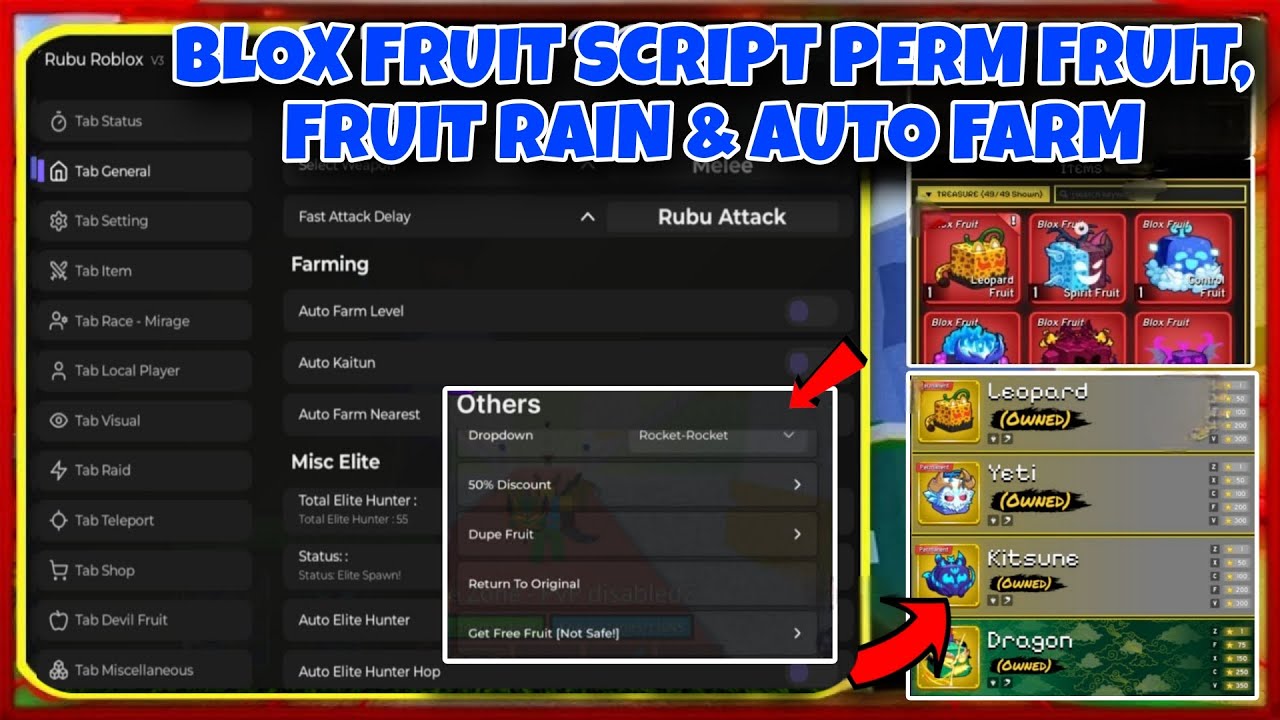Script Blox Fruit REDZ HUB FREE PERM FRUIT 🐉 FRUIT RAIN , AUTO FARM ...