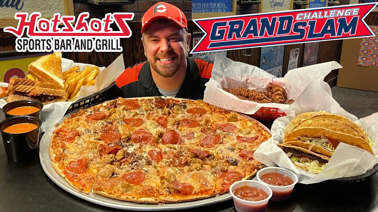 Hotshots Grand Slam Food Challenge w/ St Louis Pizza and Wings!! - YouTube