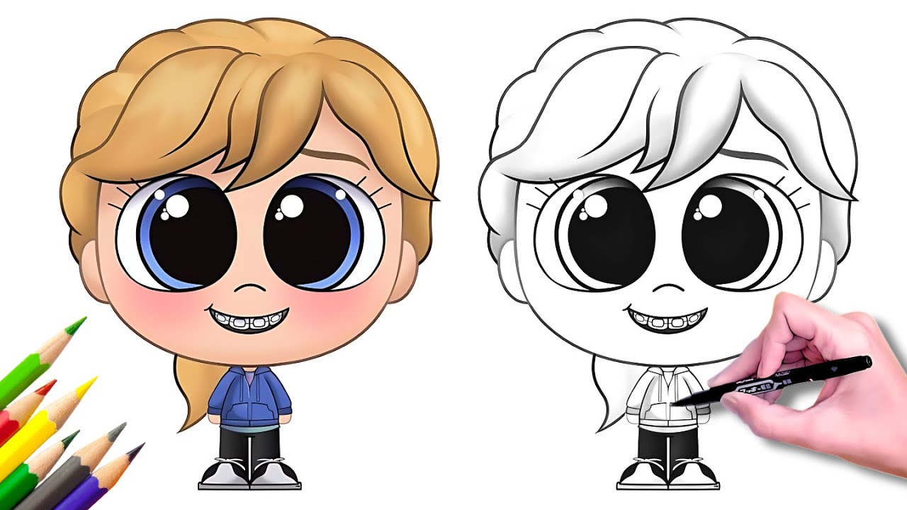 💜💛🧡 Como desenhar a RILEY (CHIBI) do filme DIVERTIDA MENTE II ...