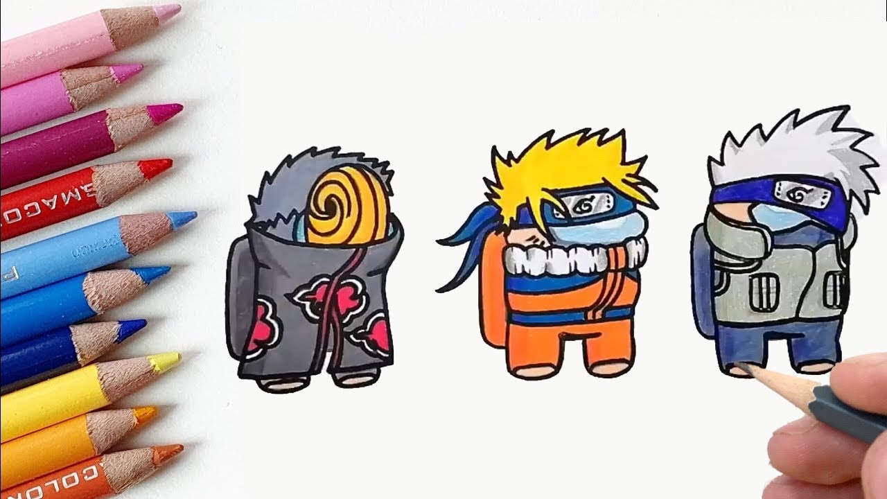 FUSIONANDO PERSONAJES #3 AMONG US Y Naruto | FUSIÓN ART CHALLENGE ...